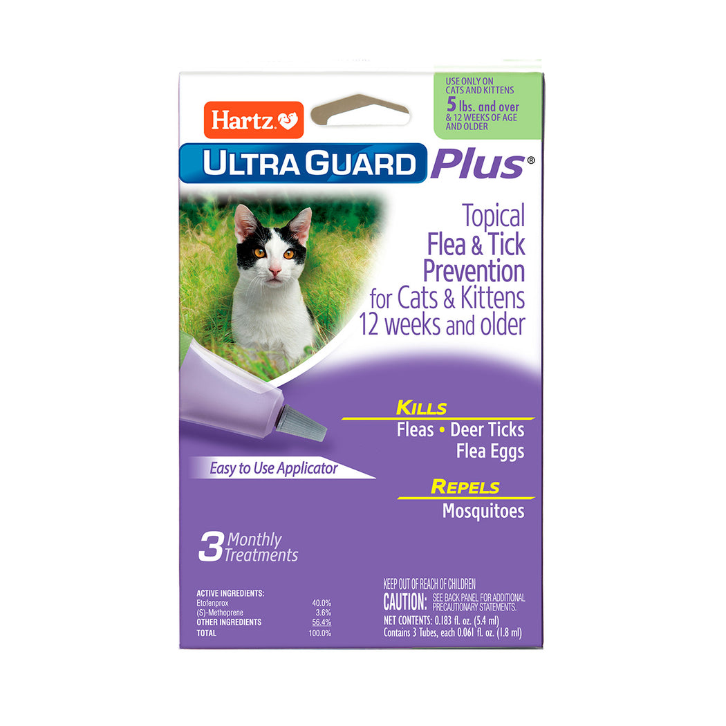 HARTZ 10844 Hartz® UltraGuard Plus® Flea and Tick Drops for Cats & Kit ...